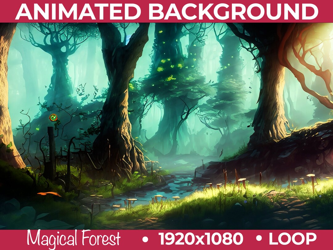 ANIMATED BACKGROUND Forest Fantasy Magical Fiction Style Looped Vtuber ...