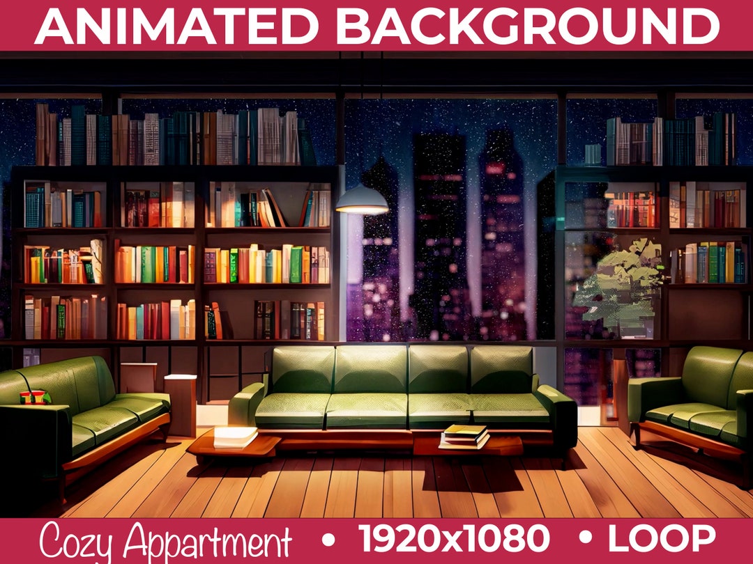 Cozy Apartment Animated Background Rainy Window Animation Relaxing Rain ...