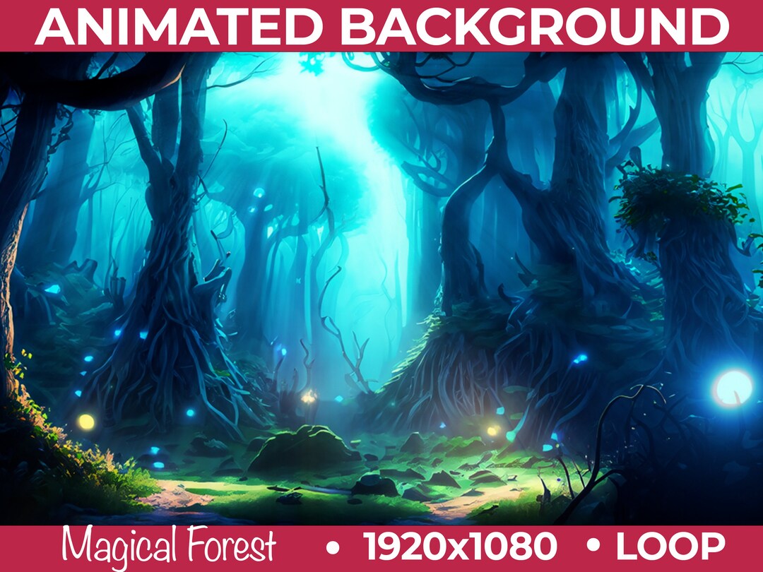Animated Background Forest Magical Vtuber Animation Stream Overlay ...