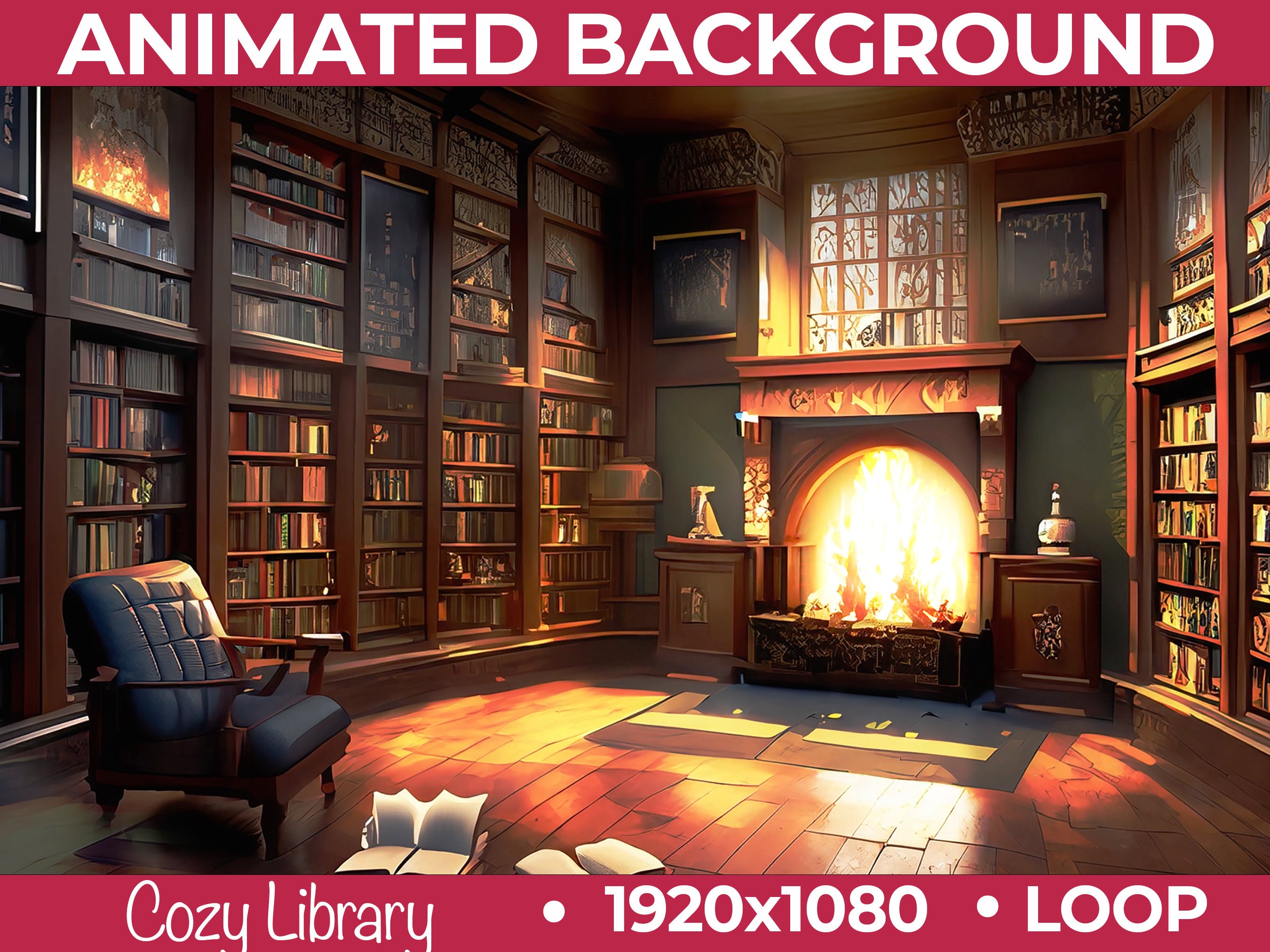 Cozy Library Wallpaper