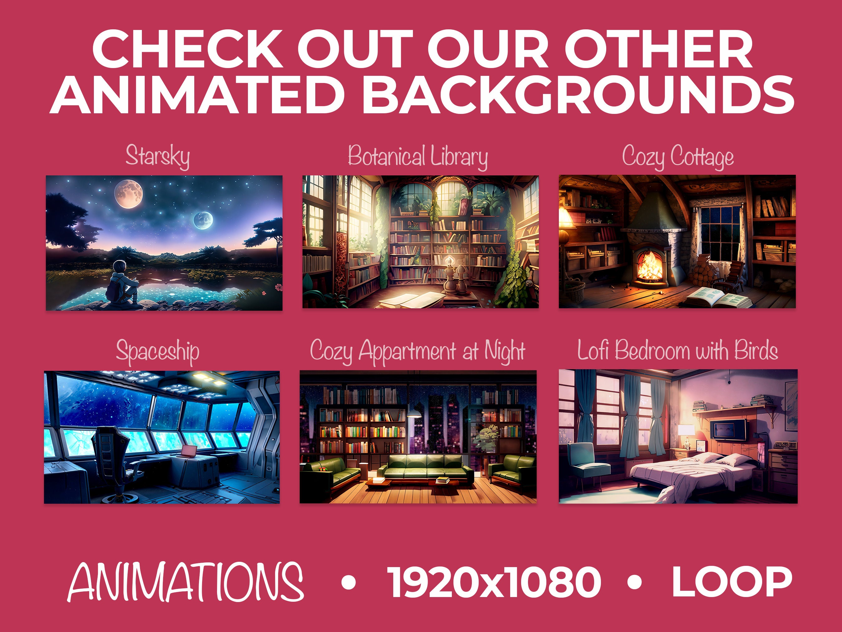 Cozy Library Animation Fireplace Animated Background Warm and Inviting ...