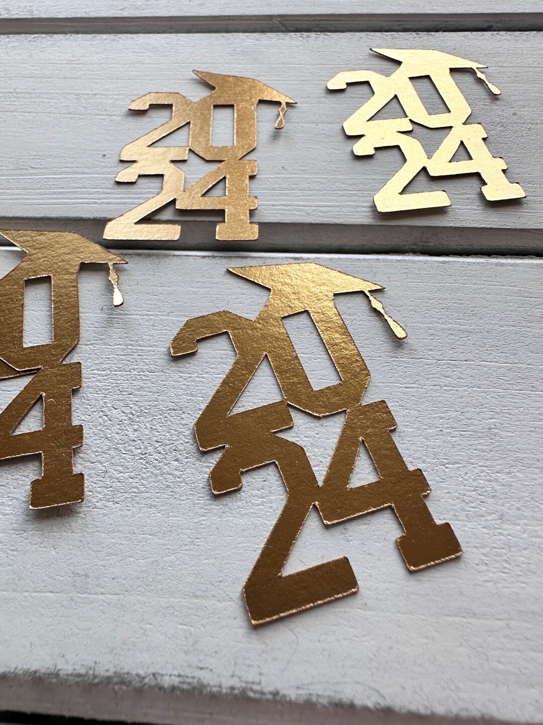 Gold Foil 2024 Graduation Cap Confetti Scatter Party Decor Decoration ...