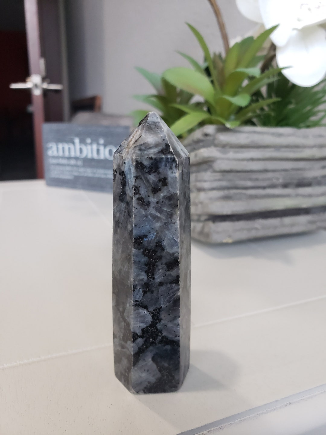 Larvikite Tower Crystal Carving - Etsy