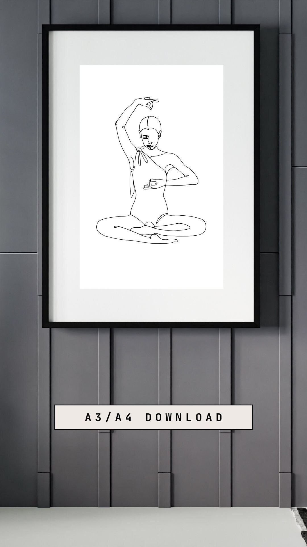 Yoga Pose Poster, Abstract, Line Art, Meditation, Print, Download - Etsy