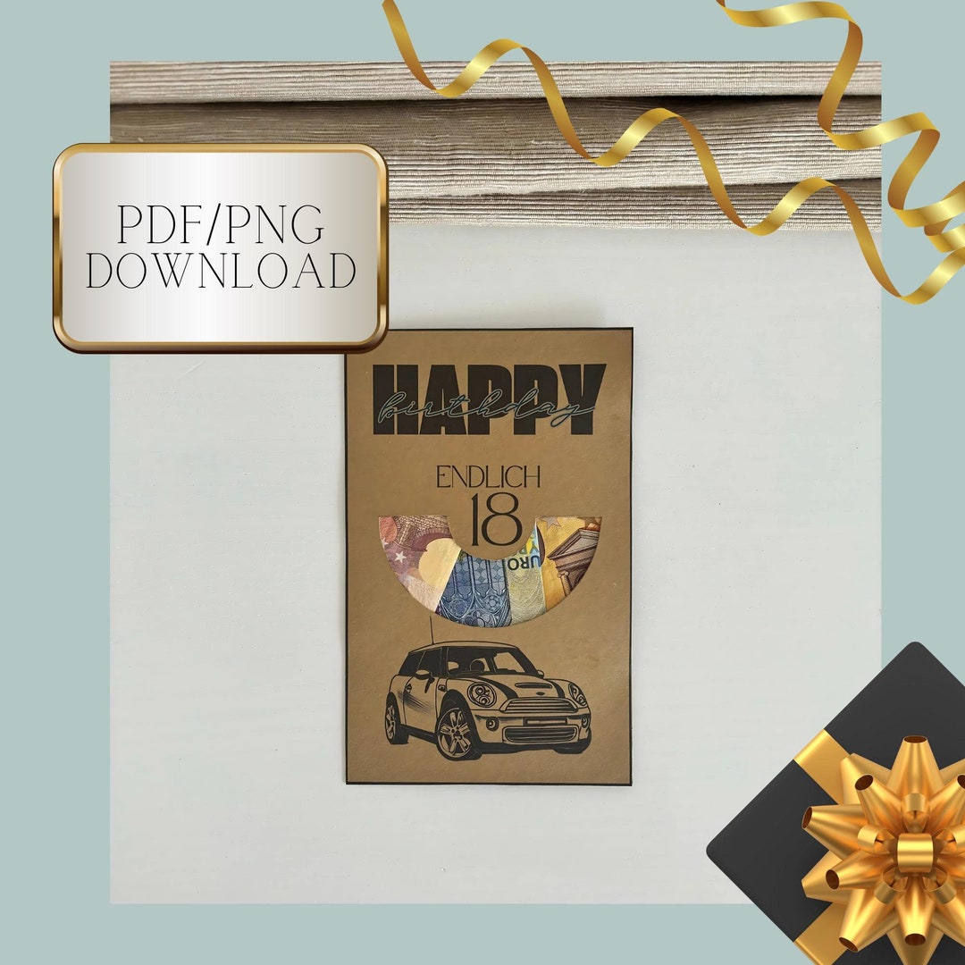 Cash Gift as a Parking Disc, Cash Gift for 18th Birthday, Digital Wish ...