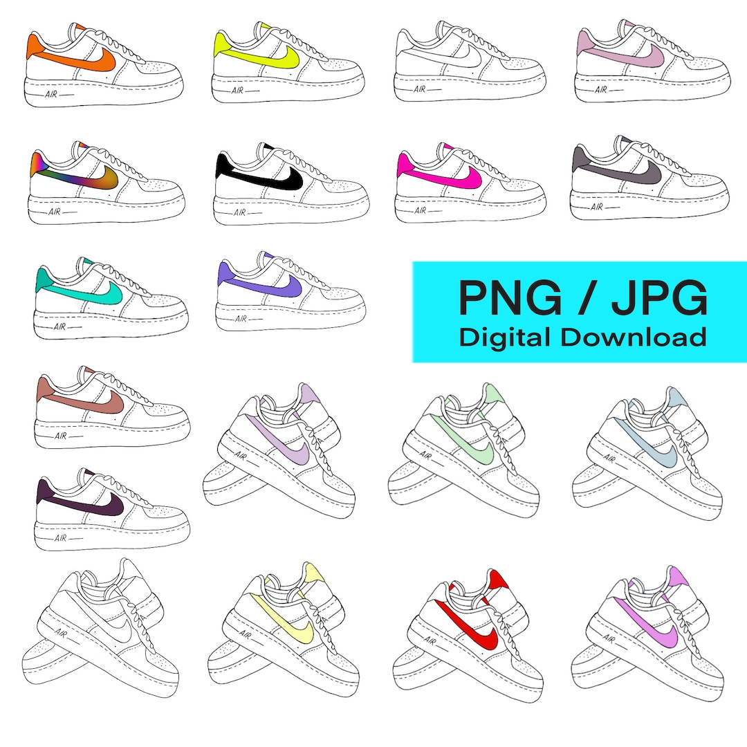 Air Force Sneakers Shoes Stickers Plotter File PNG, JPG, Digital File Download - Etsy