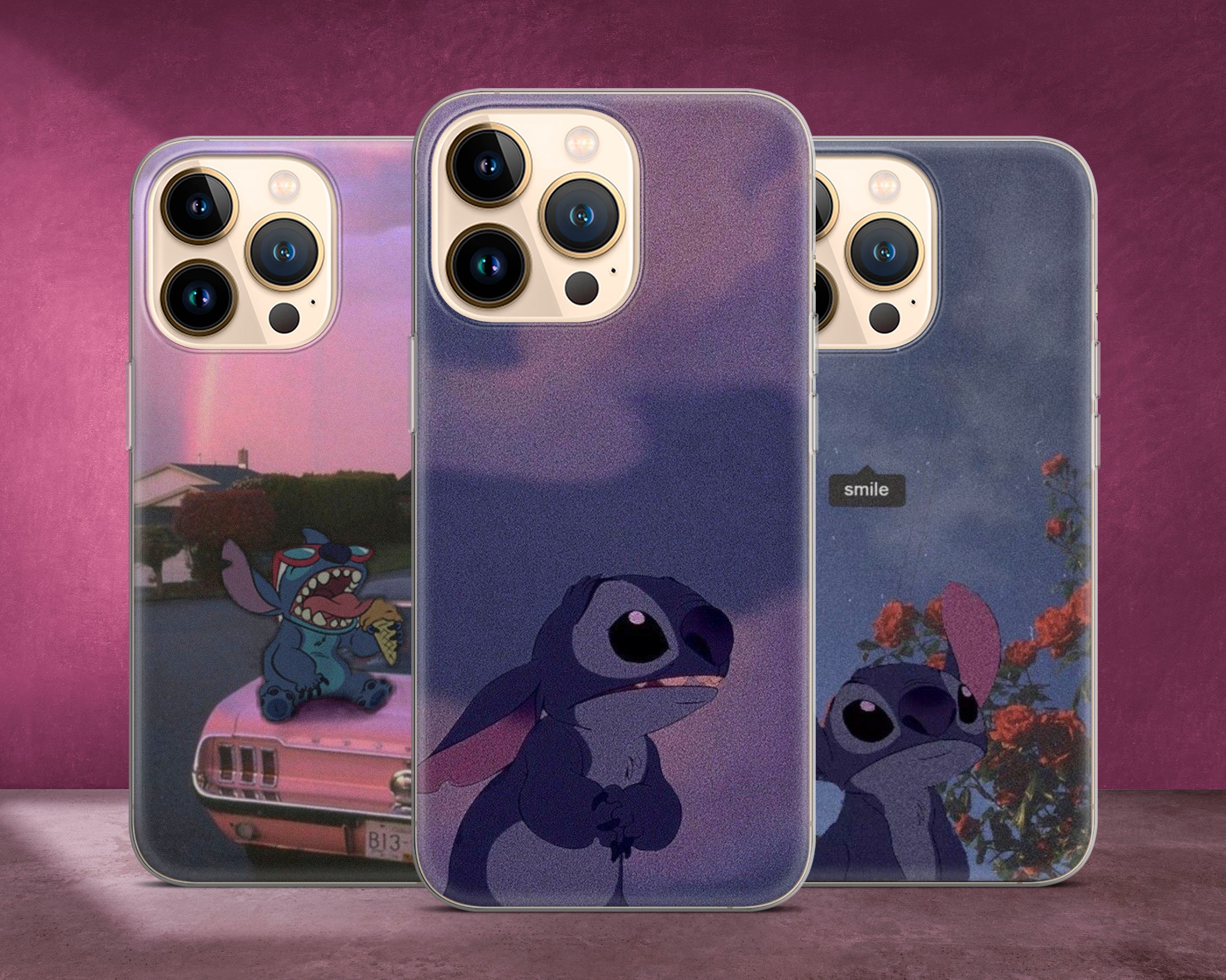 Lilo Stitch Phone Case 80's Cartoon Cover for iPhone 14 Plus 13 Pro Max ...