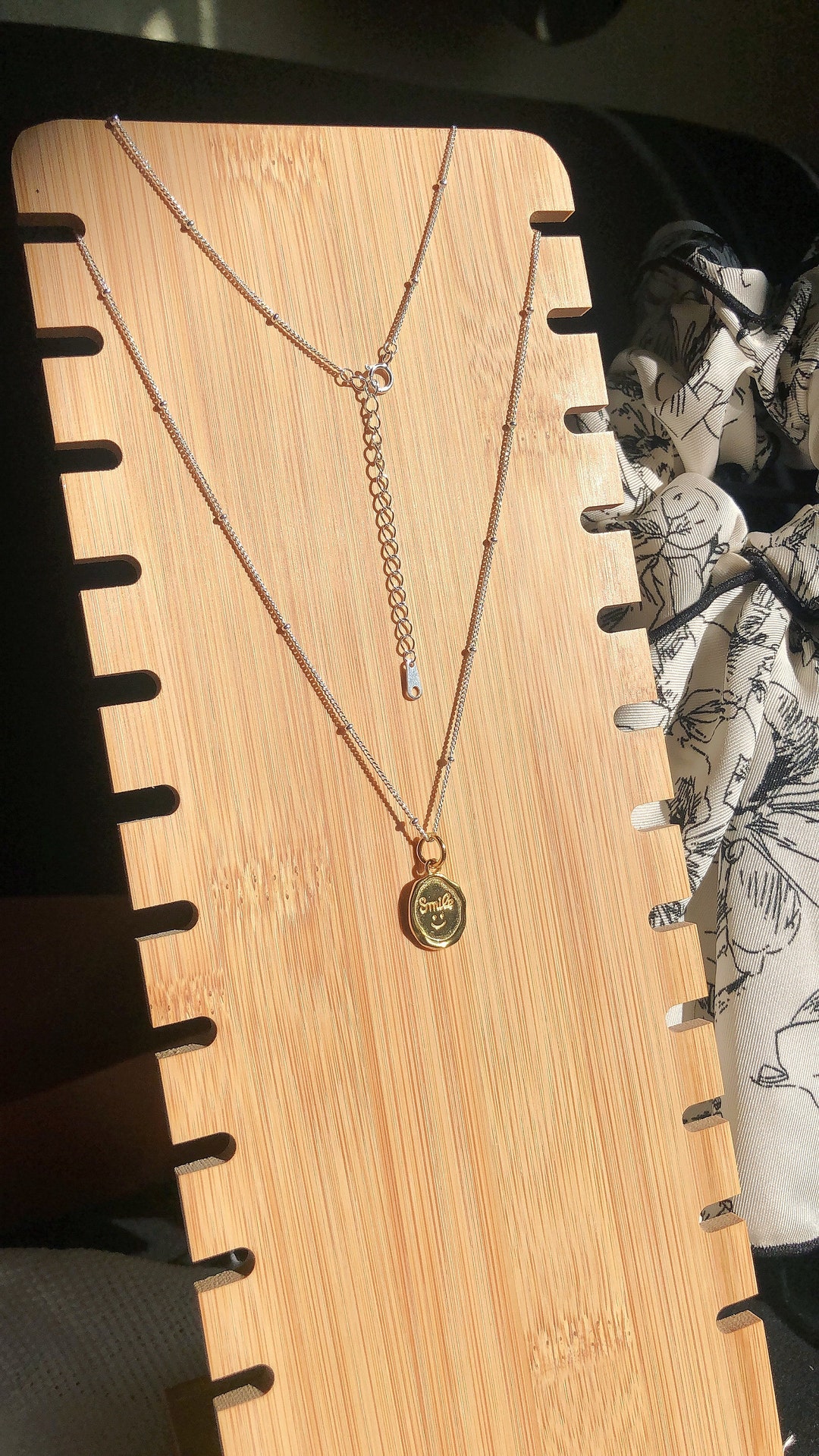 Irregular Medal Smiley Face Necklace. Exquisitely Crafted S925 Silver ...