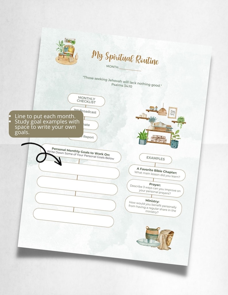 JW Spiritual Routine Activity Tracker, Jehovah's Witnesses Books, JW ...