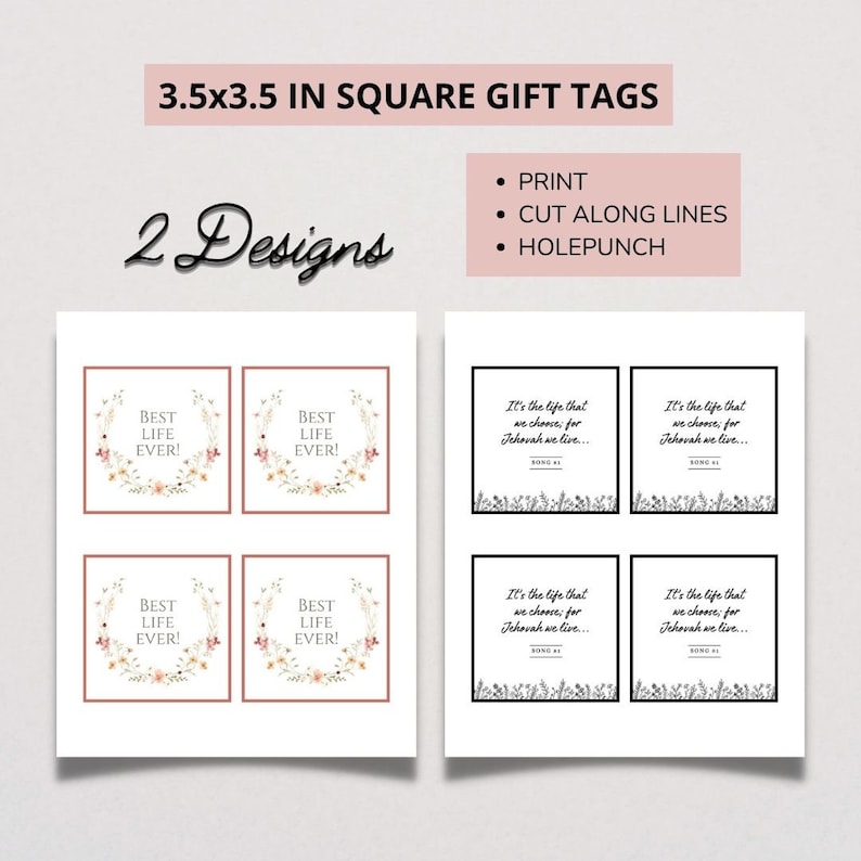 JW Pioneer Gift Tags, Best Life Ever, Coffee Favor (PDF Printable) - Etsy