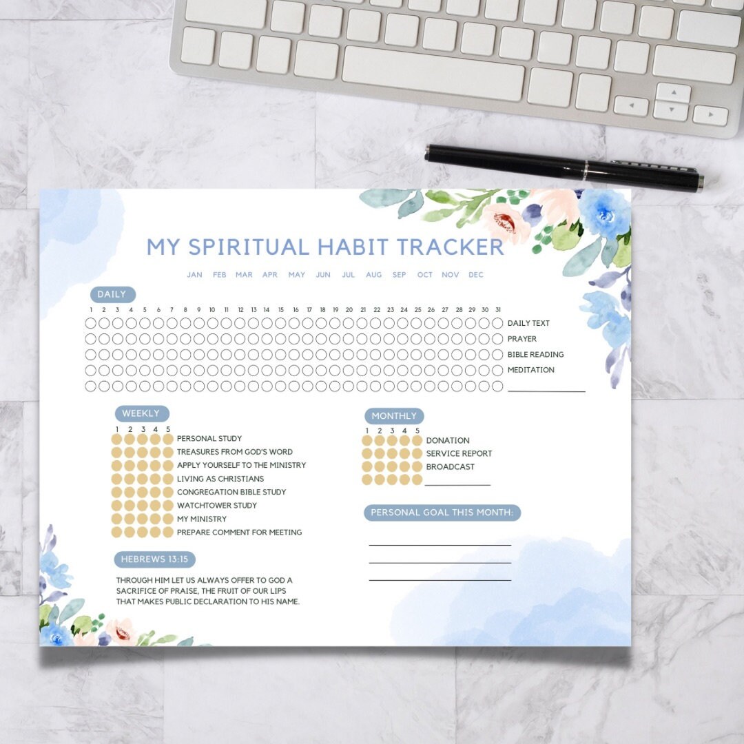 JW Spiritual Routine Activity Tracker, Jehovah's Witnesses Books, JW ...