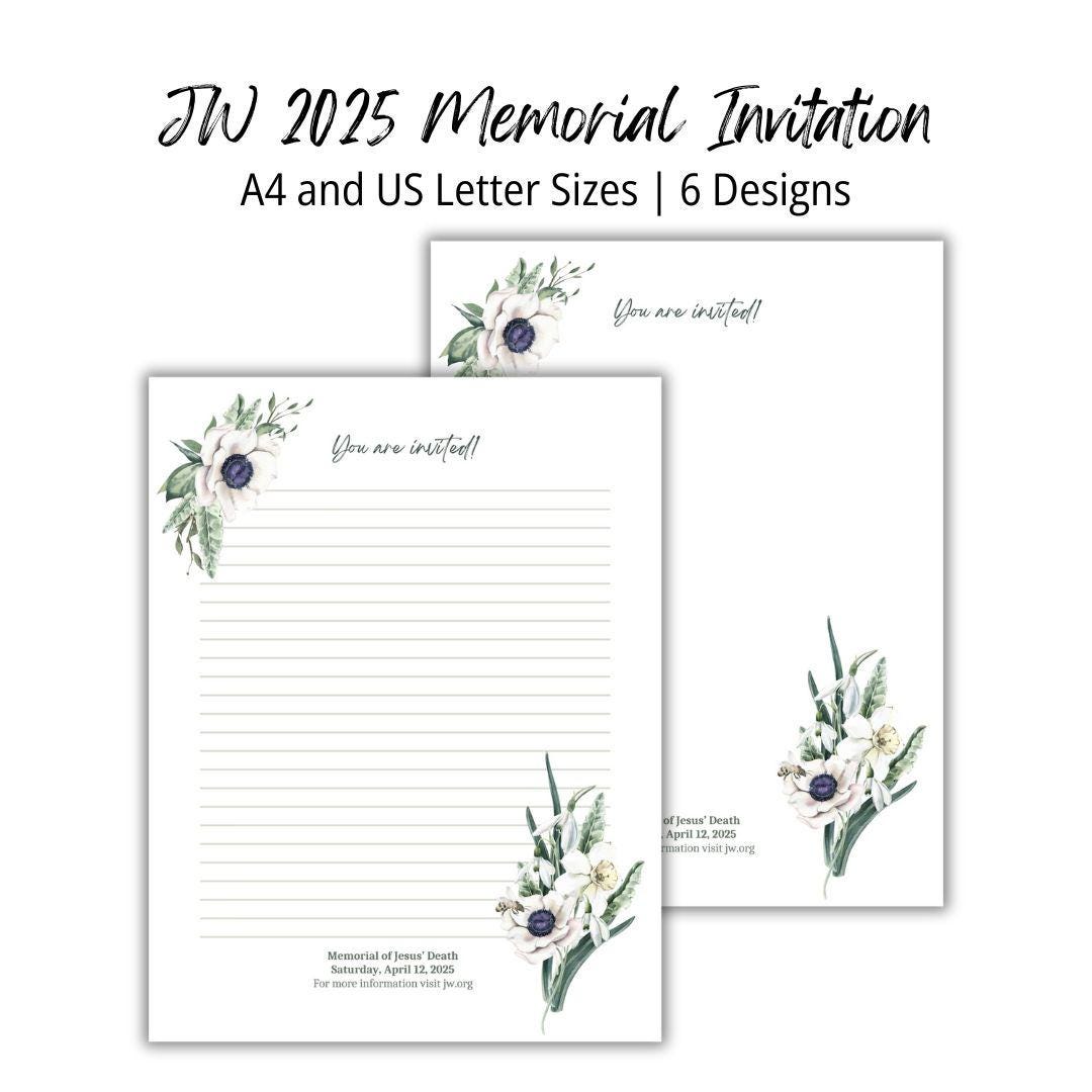 JW Memorial 2025 Campaign Letterhead: Watercolor Snowdrop Floral ...