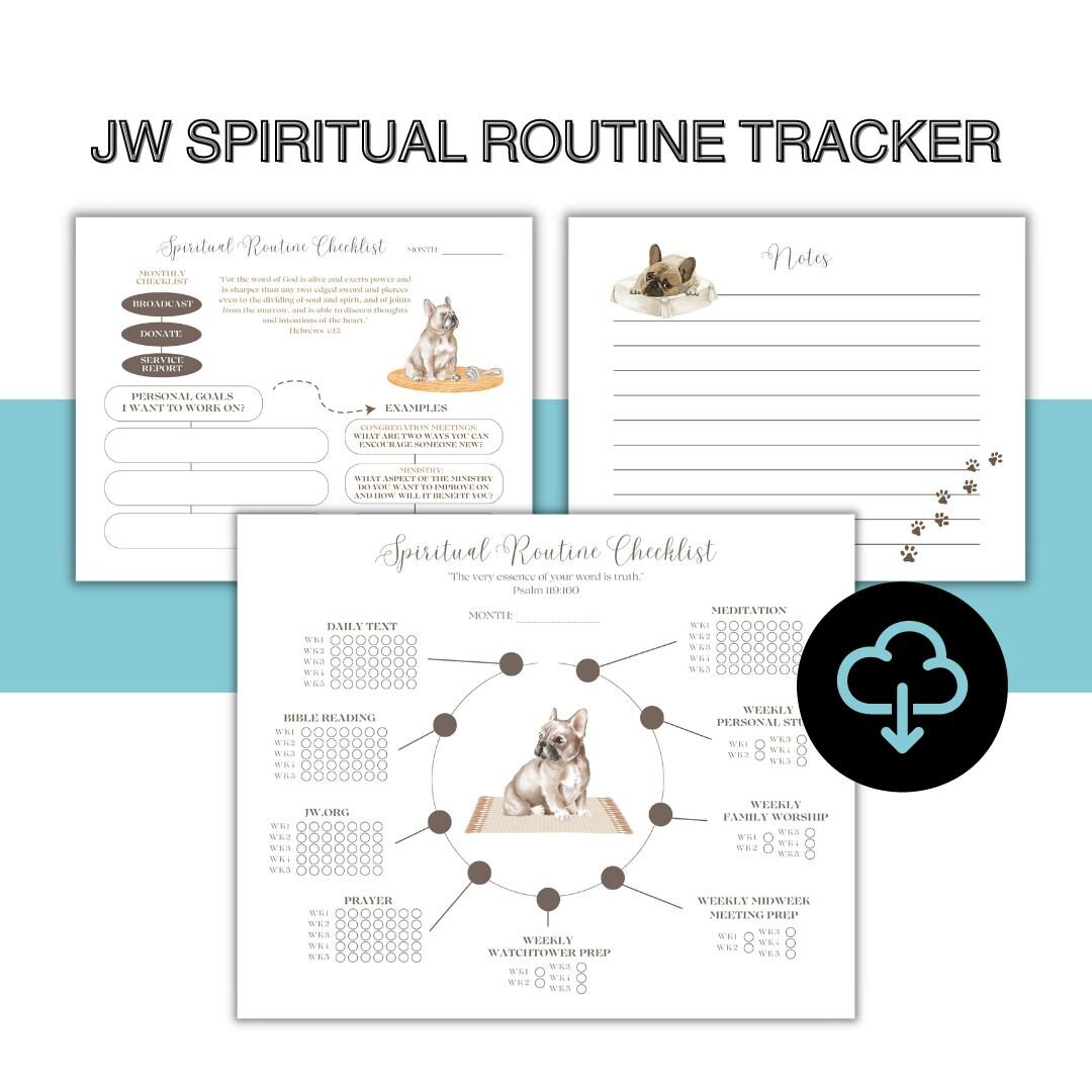 JW Spiritual Routine Tracker: Personal Study Checklist (digital ...