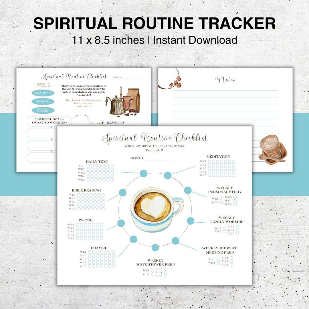 JW Spiritual Routine Checklist: Personal Study Tracker (digital ...