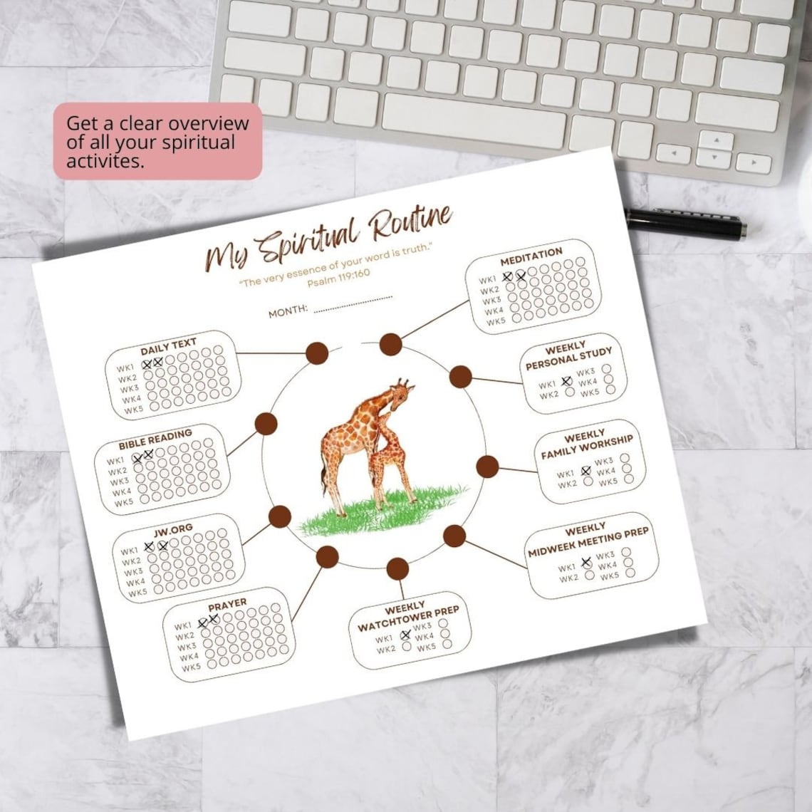 JW Spiritual Routine Activity Tracker, JW Spiritual Checklist, JW ...