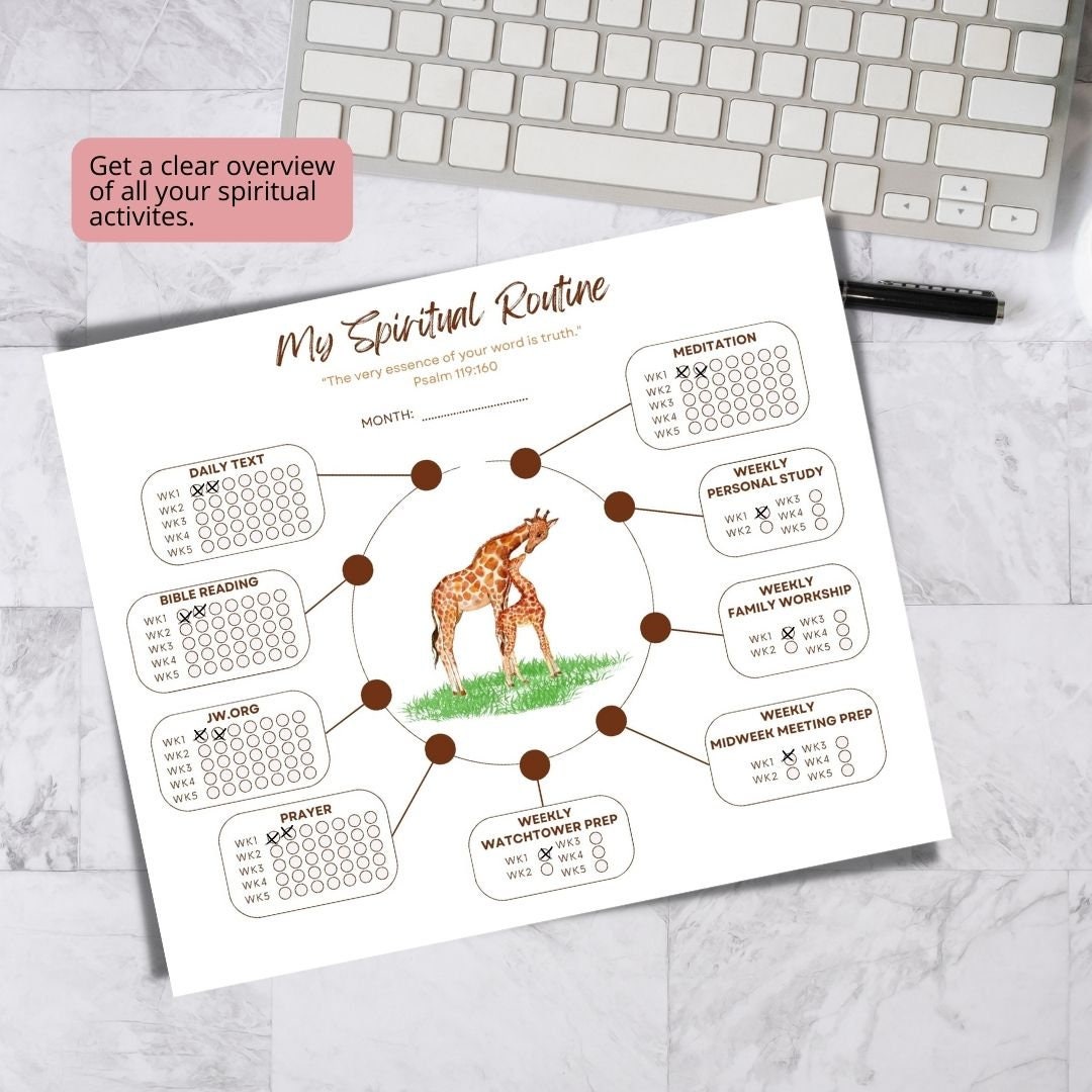 JW Spiritual Routine Activity Tracker, JW Spiritual Checklist, JW ...