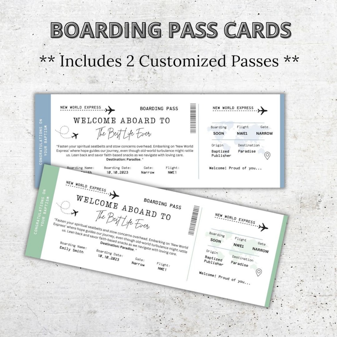 JW Baptism Boarding Pass: Personalized Keepsake (digital Download) - Etsy