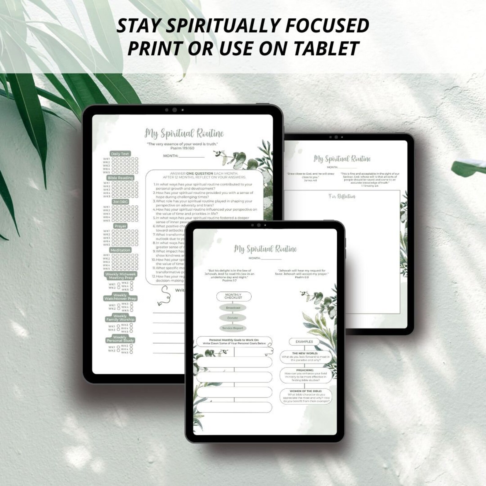 JW Spiritual Routine Tracker: Daily & Weekly Habits (digital Download ...