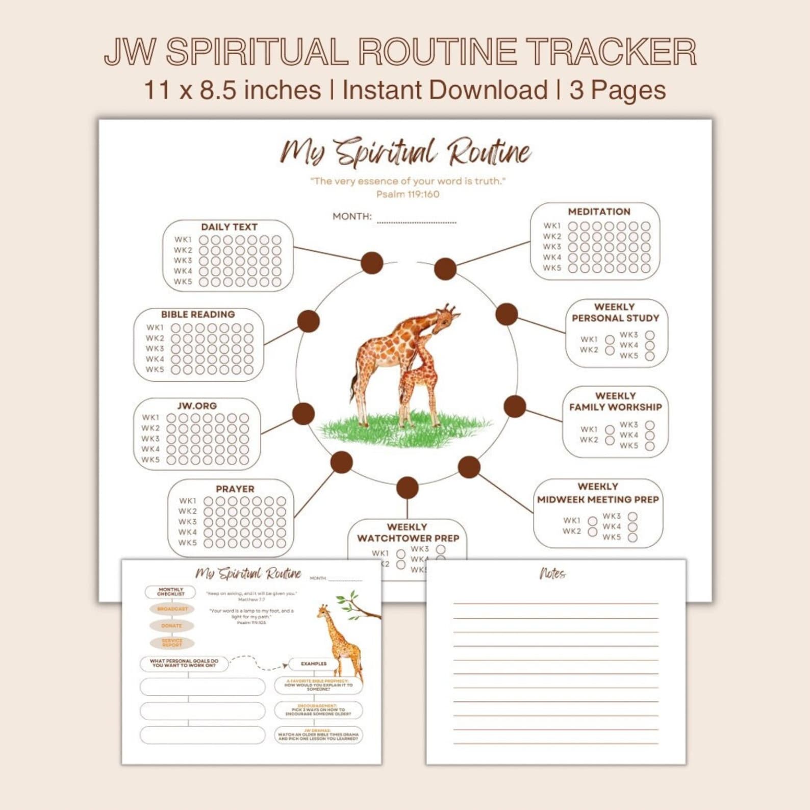 JW Spiritual Routine Activity Tracker, JW Spiritual Checklist, JW ...