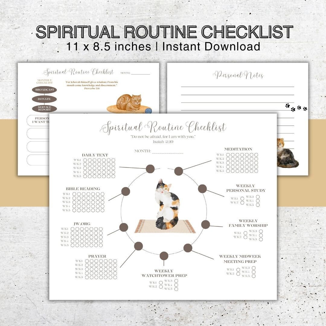 JW Spiritual Routine Checklist, JW Personal Study, Jehovah's Witnesses ...