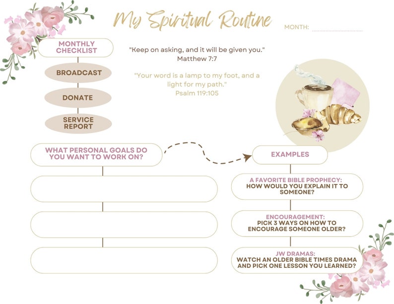 JW Spiritual Routine Checklist JW Personal Study - Etsy