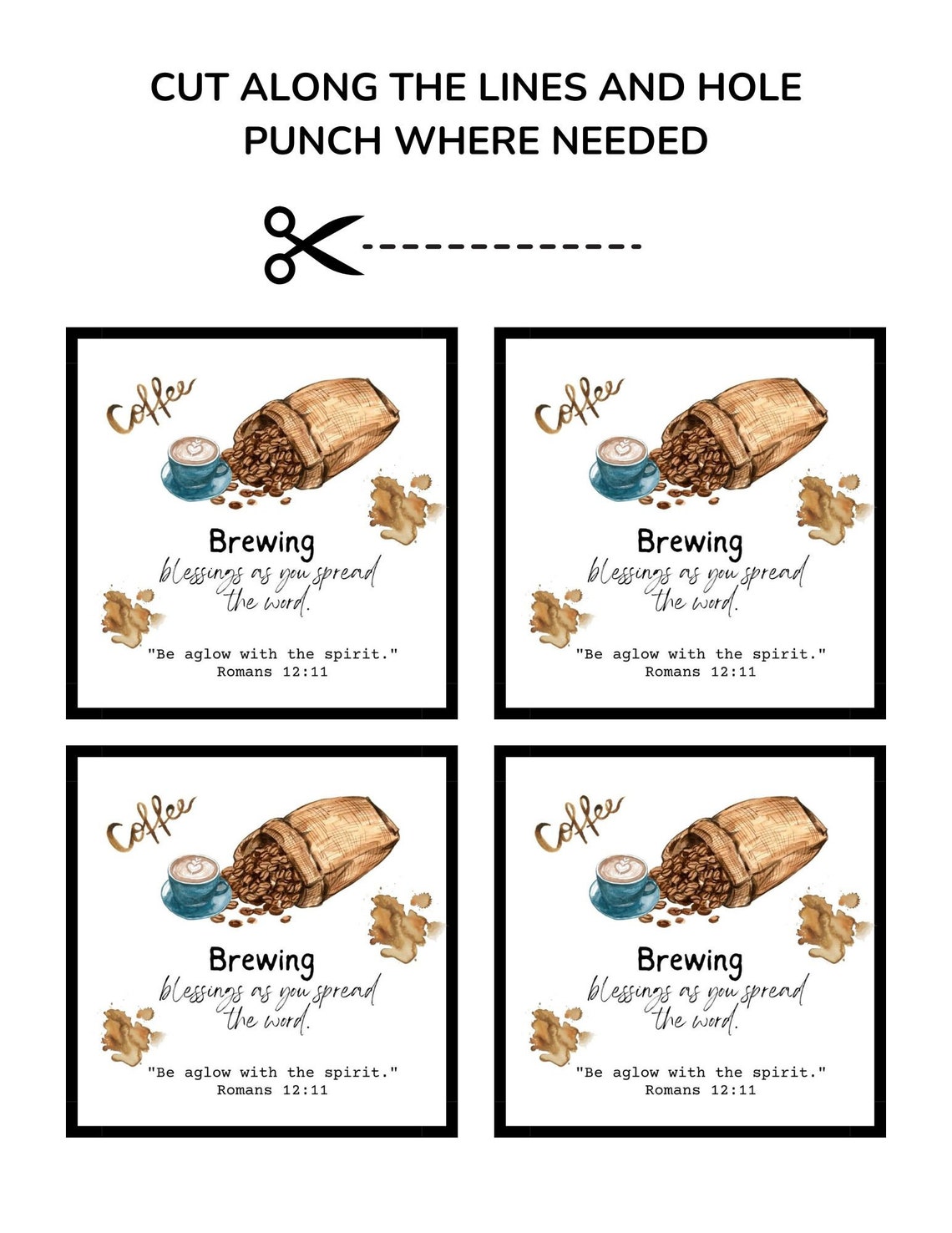 JW Pioneer Favor Tags, Pioneer Printable Gift Tags, JW Coffee Favor ...