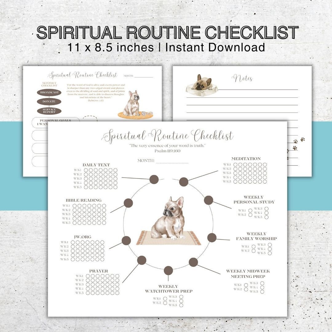 JW Spiritual Routine Checklist: Personal Study Prompts (digital ...