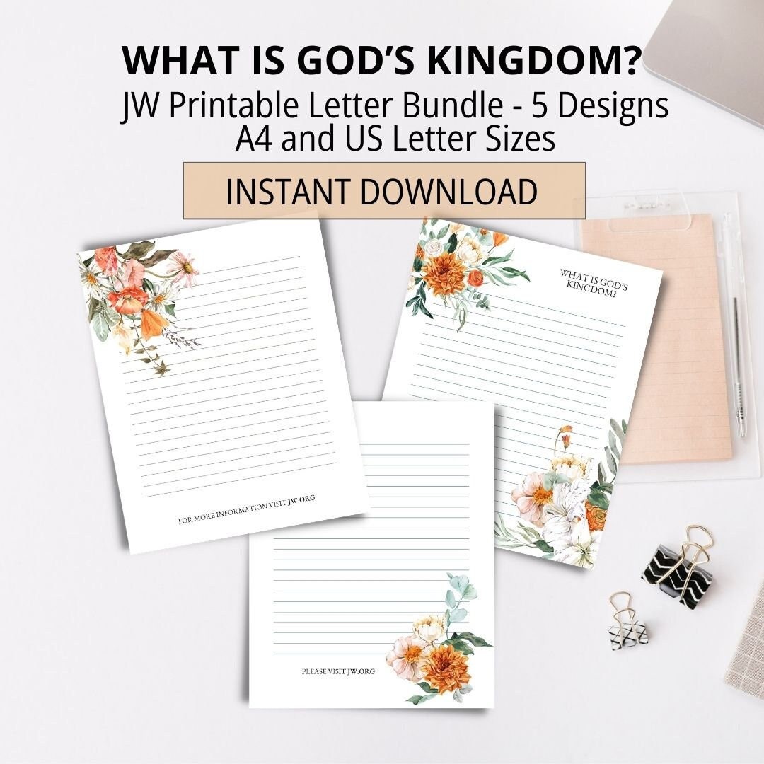 Floral JW Letter Writing Paper: 5 Designs (digital Download) - Etsy