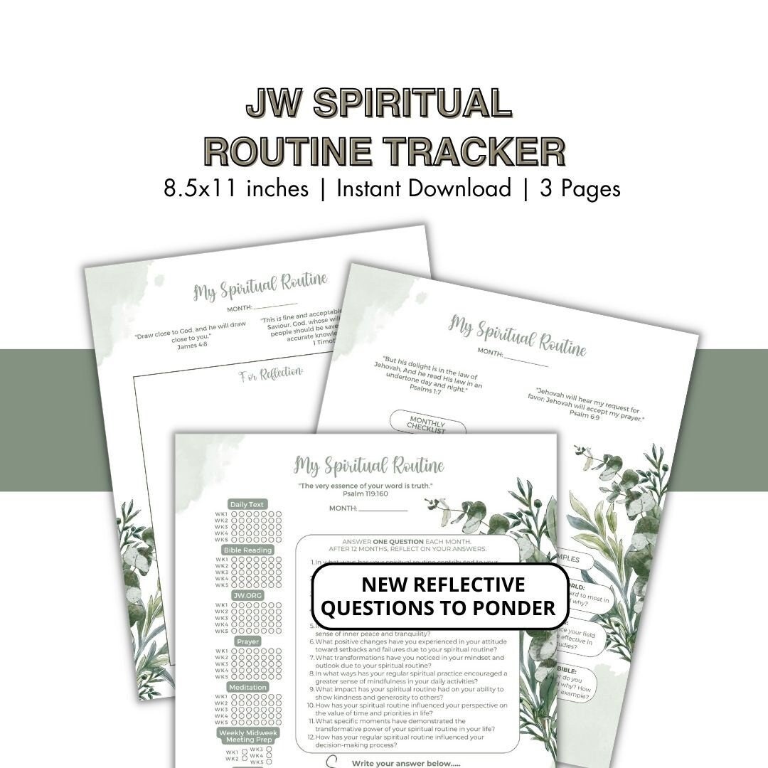 JW Spiritual Routine Tracker: Daily & Weekly Habits (digital Download ...