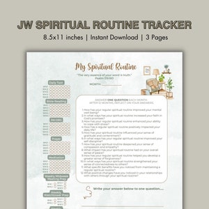 JW Spiritual Routine Tracker: Floral Spiritual Planner (PDF Download ...