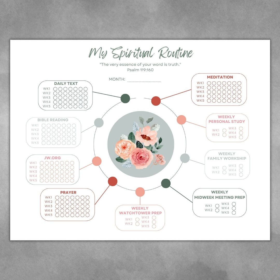 JW Spiritual Routine Activity Tracker Jehovah's Witnesses - Etsy