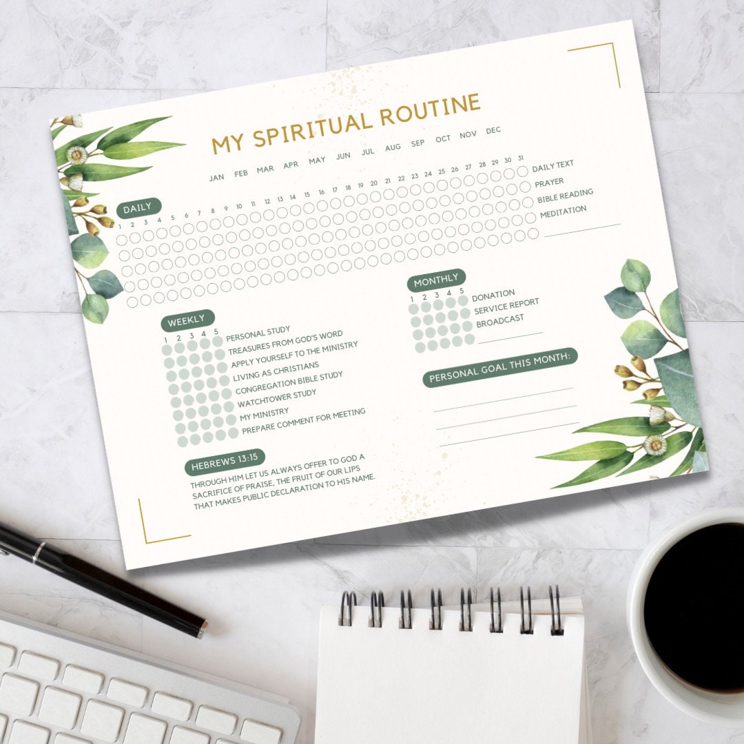 JW Spiritual Routine Activity Tracker, Jehovah's Witnesses Books, JW ...