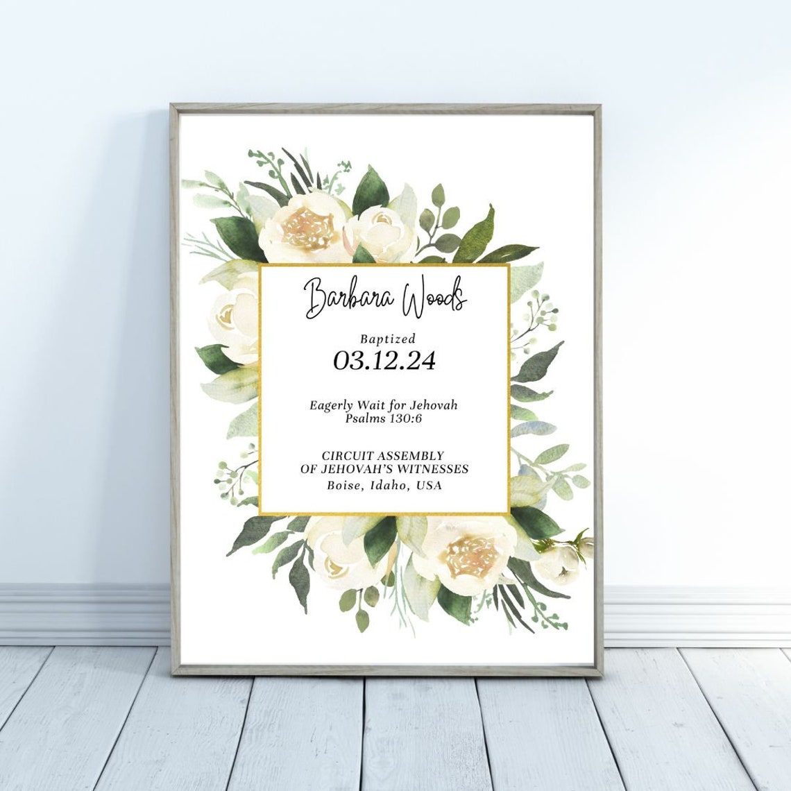JW Baptism Gift, Baptism Keepsake, Jehovah's Witness Baptism Printable ...