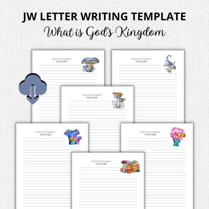 Watercolor JW Letter Writing Paper: Nature Designs (digital Download ...