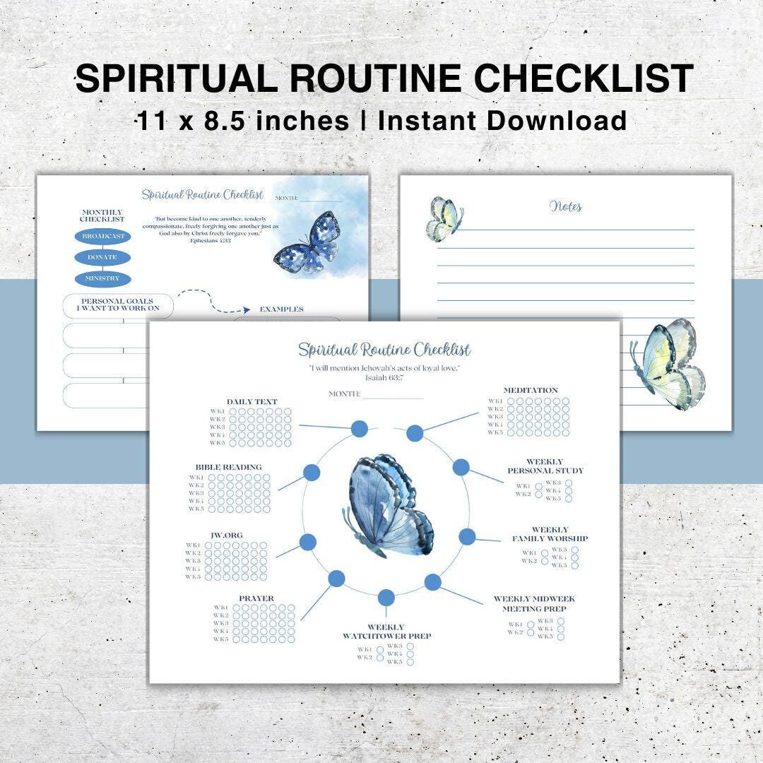 JW Spiritual Routine Tracker: Family Worship Checklist (printable ...