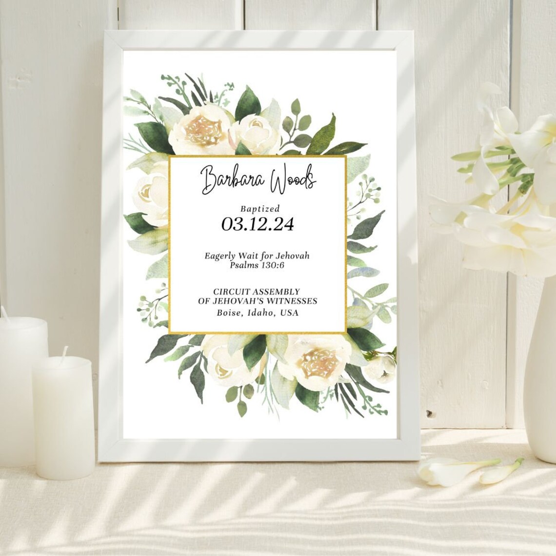 JW Baptism Gift, Baptism Keepsake, Jehovah's Witness Baptism Printable ...