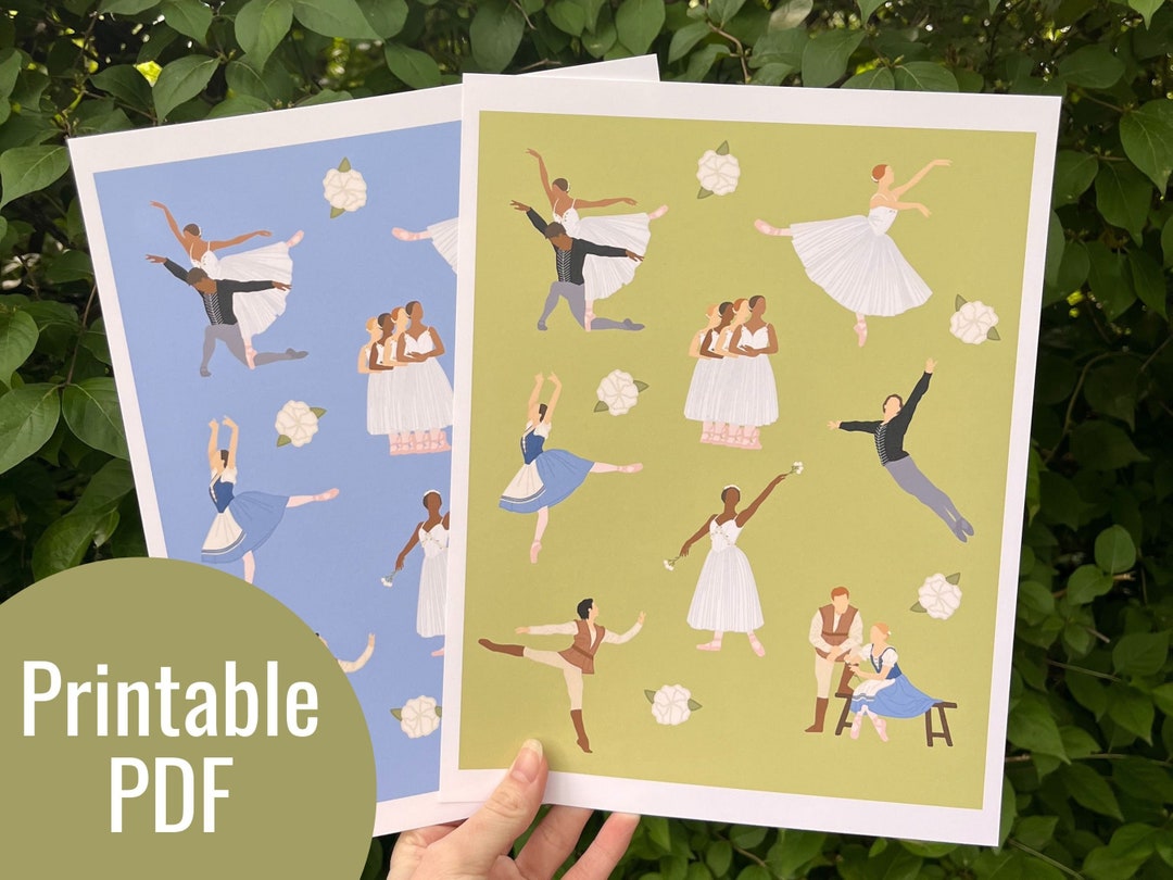 Giselle Ballet Inspired Art Print, Printable PDF Instant Download, Set ...