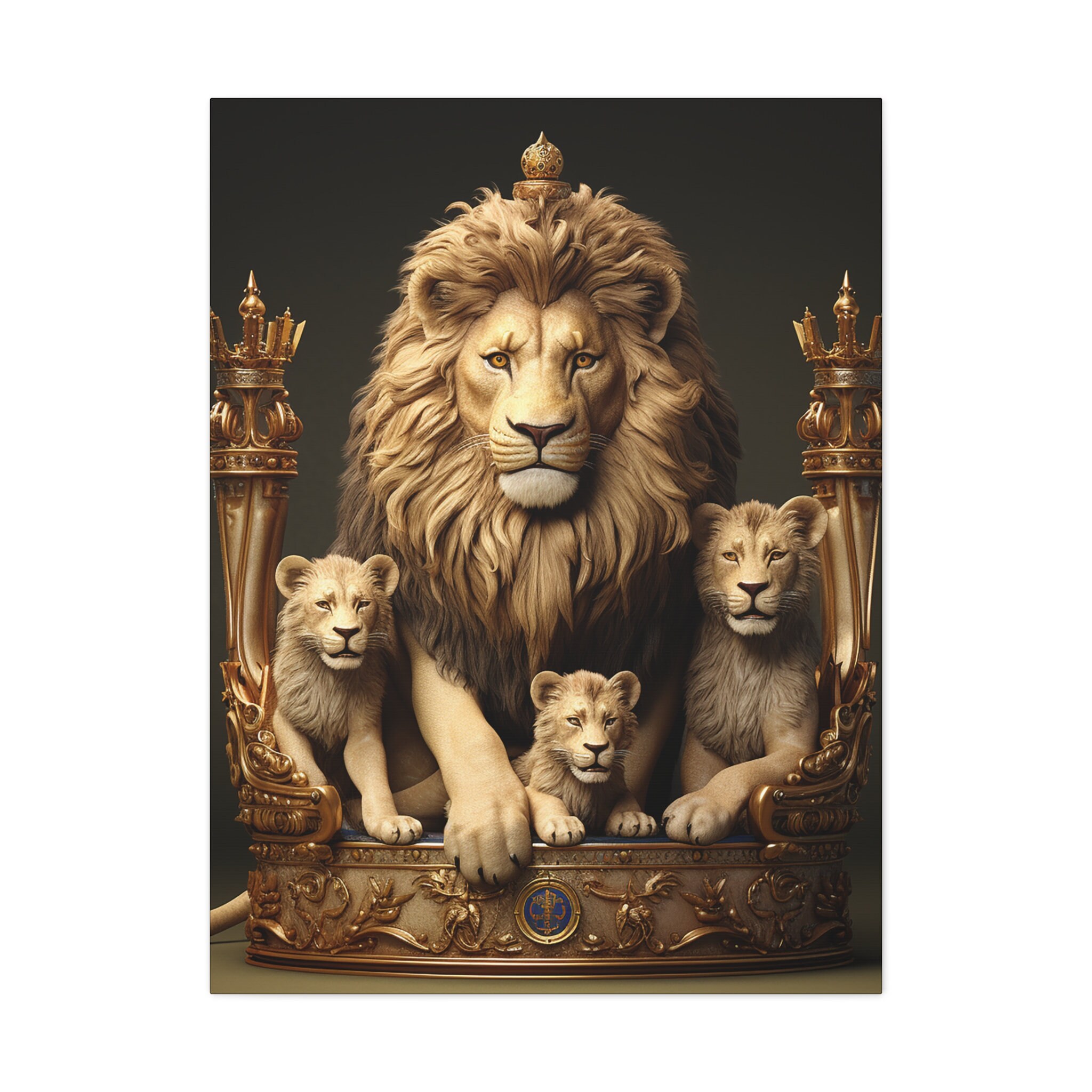 Black Canvas, Lioness, Lion Cub Art, Jungle Wall Art, Lion Canvas ...