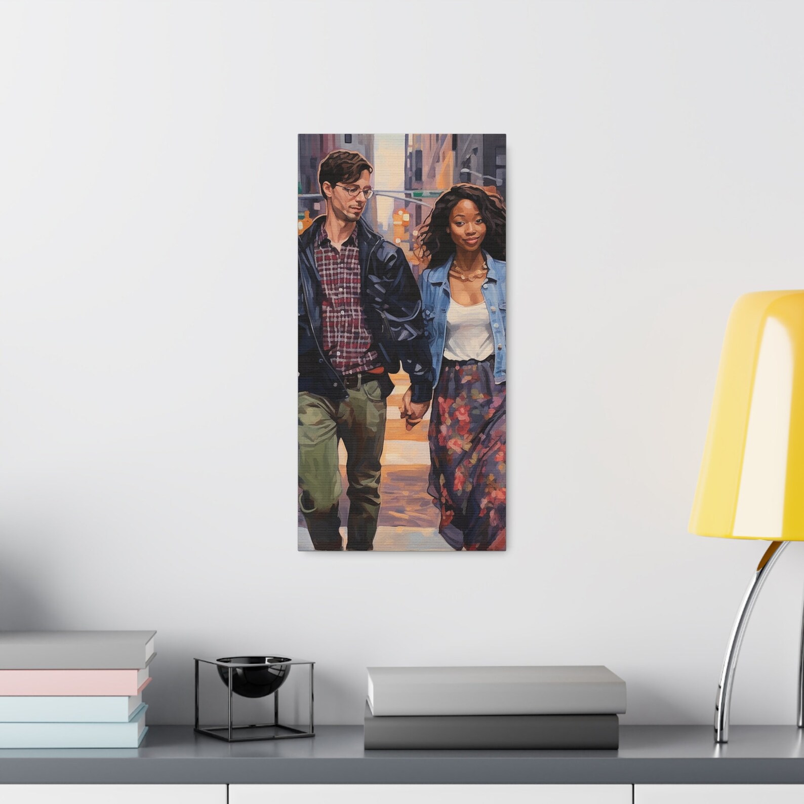 Romantic Gift, for Her, for Him, Interracial Couple Art, Home Decor ...
