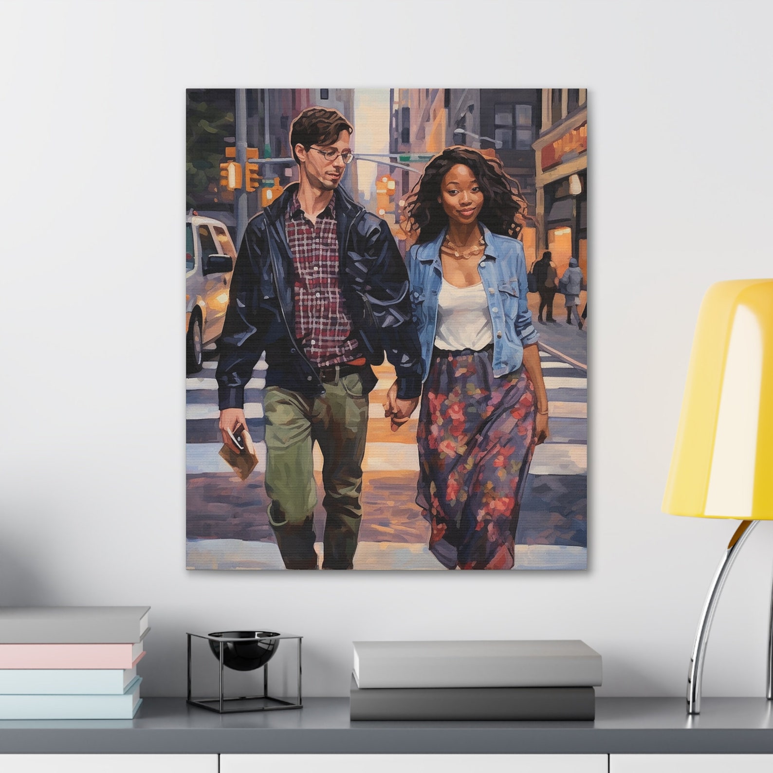 Romantic Gift, for Her, for Him, Interracial Couple Art, Home Decor ...