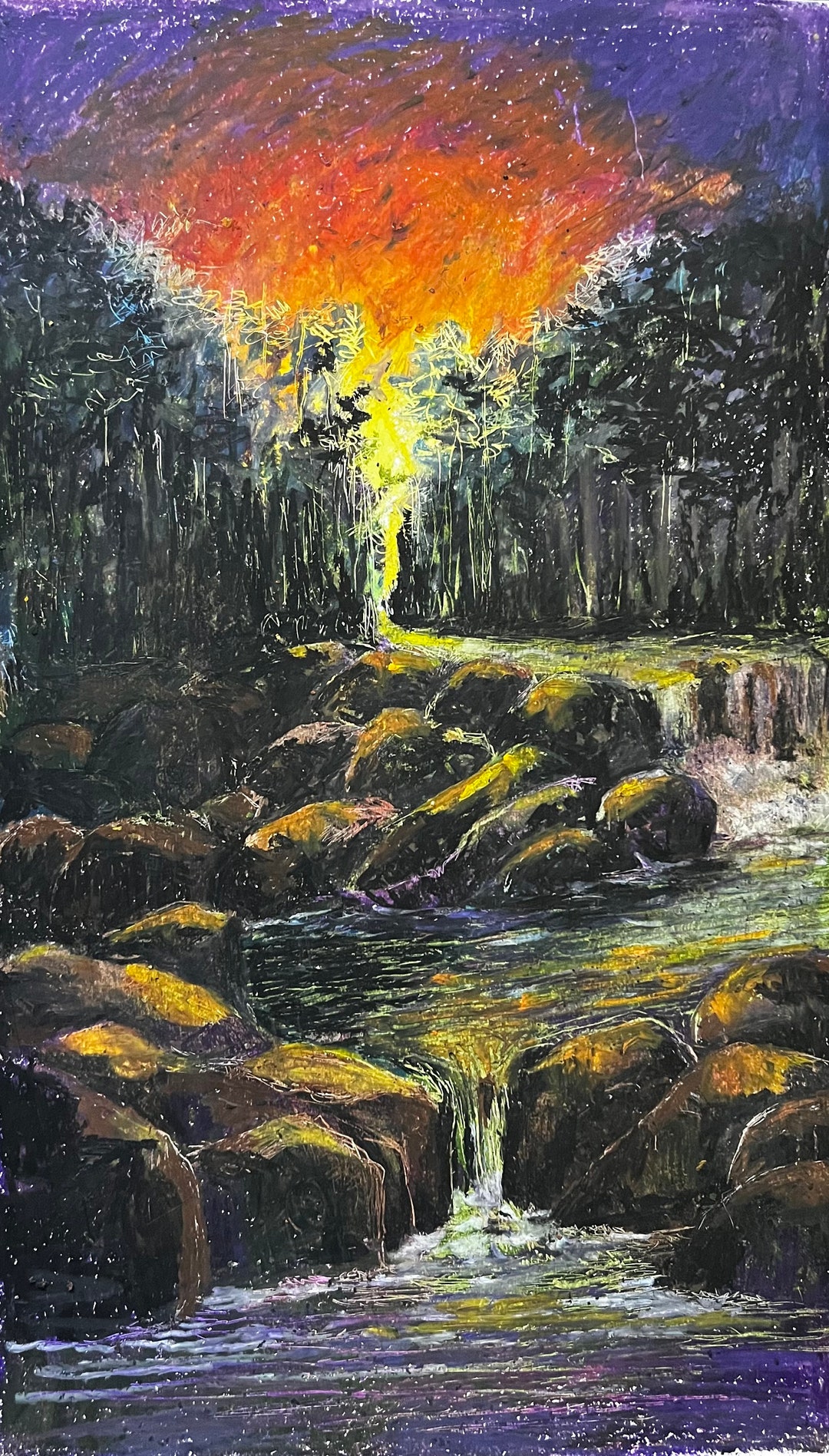 A Tale of Water : Original Oil Pastel Painting - Etsy