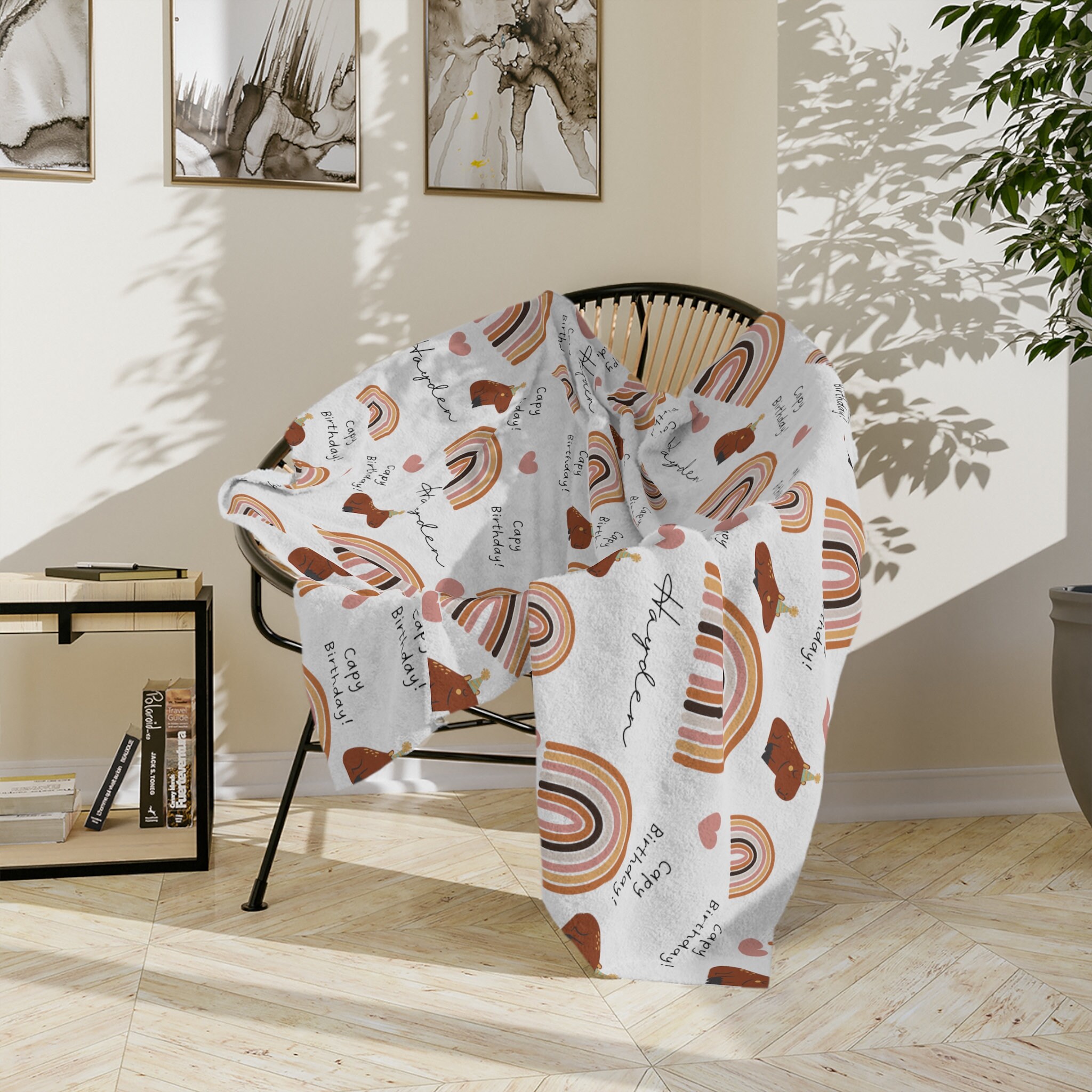 Personalized Capybara Blanket Birthday Baby Name Blanket Custom ...