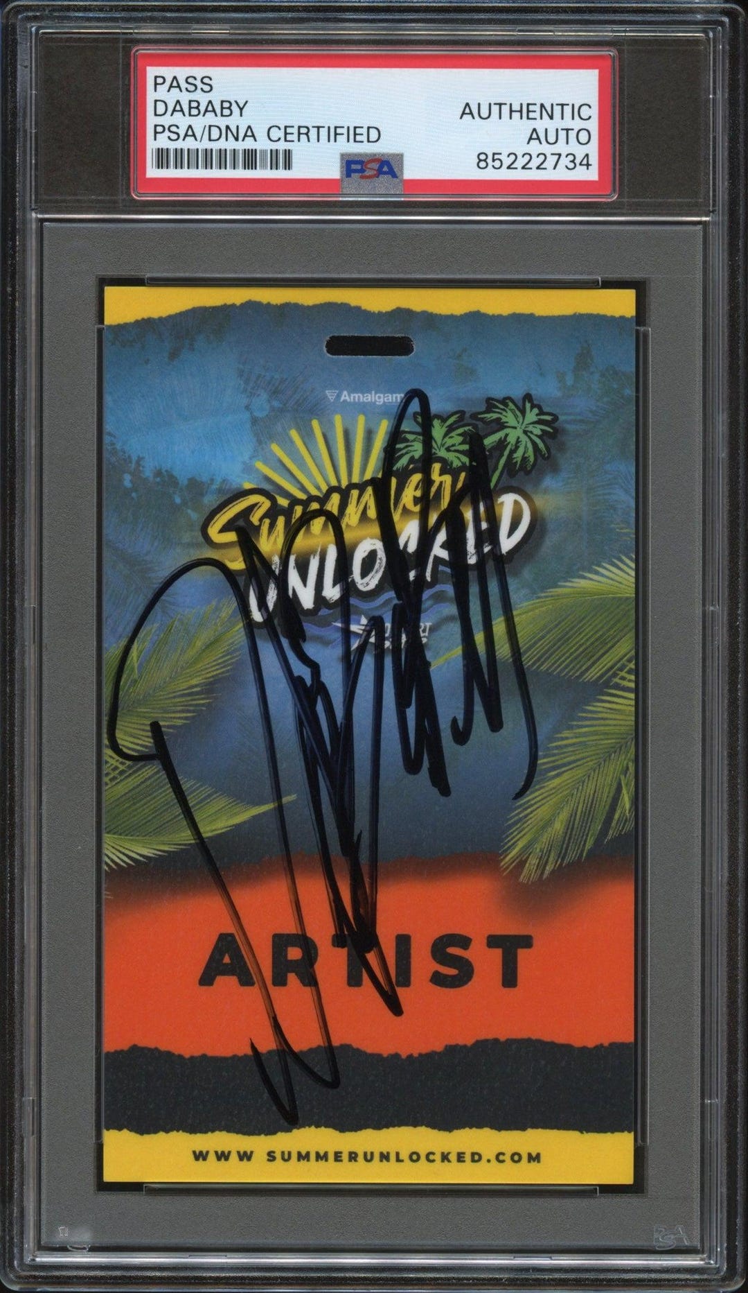 Dababy Signed Autographed Summer Unlocked Artist Pass 7/23/21 PSA/DNA Authenticated - Etsy