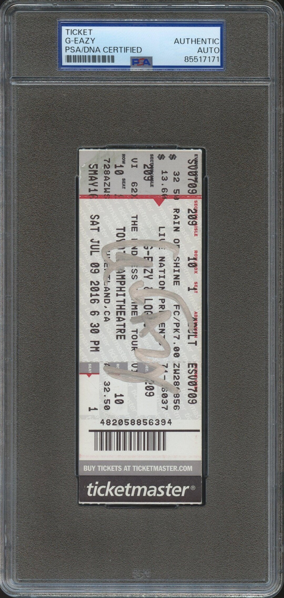 G-eazy Signed Autographed Full Ticket “the Endless Summer Tour” 7/9/16 ...