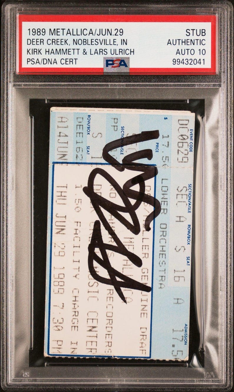 Metallica Signed Autographed Ticket Stub “damaged Justice” Tour 6/29/89 ...