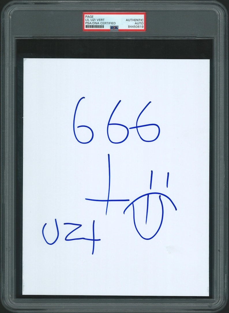 Lil Uzi Vert Signed Autographed 8x10 Sketch PSA/DNA Authenticated - Etsy