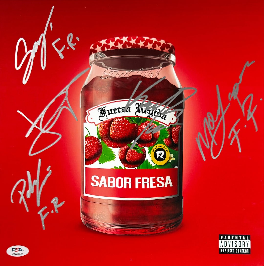 Fuerza Regida Signed Autographed 12x12 Photo "sabor Fresa" PSA/DNA ...