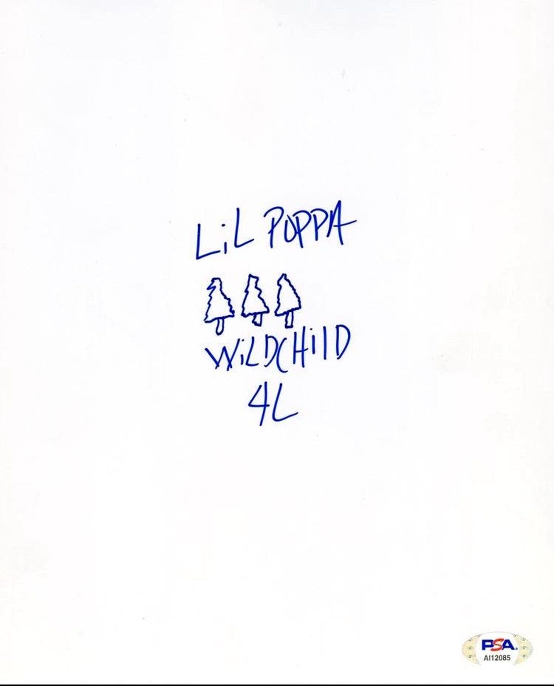 Lil Poppa Signed Autographed 8x10 Sketch PSA/DNA Authenticated - Etsy