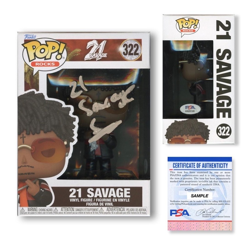 21 Savage Signed Autographed Funko Pop #322 PSA/DNA Authenticated - Etsy