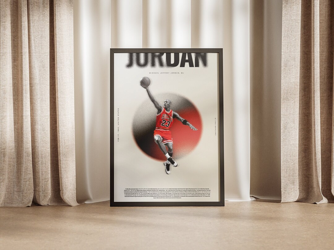 Michael Jordan Poster MJ Art Sports Bedroom Posters NBA Art NBA Poster ...